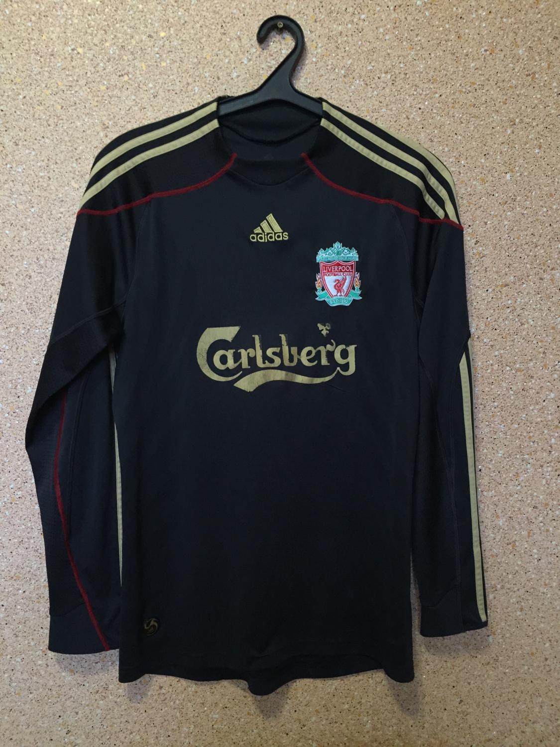 Liverpool Away football shirt 2009 - 2010. Sponsored by Carlsberg