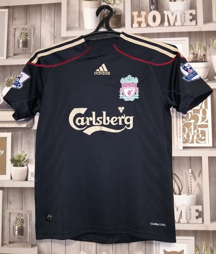 Liverpool Away football shirt 2009 - 2010. Sponsored by Carlsberg