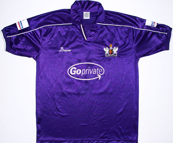 Exeter City Away football shirt 2000 - 2001. Sponsored by Go Private