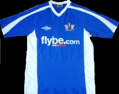 Exeter City Away football shirt 2005 - 2006. Sponsored by Flybe