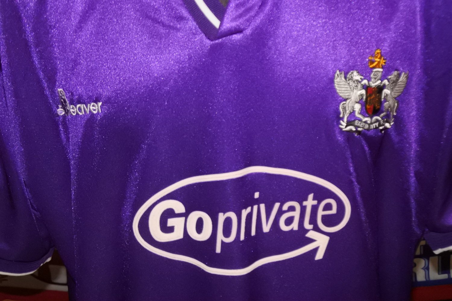 Exeter City Away football shirt 2000 - 2001. Sponsored by Go Private