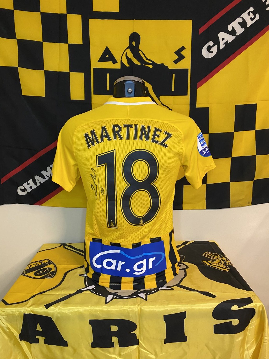 Aris Thessaloniki Home Camiseta de Fútbol 2018 - 2019. Sponsored by ...