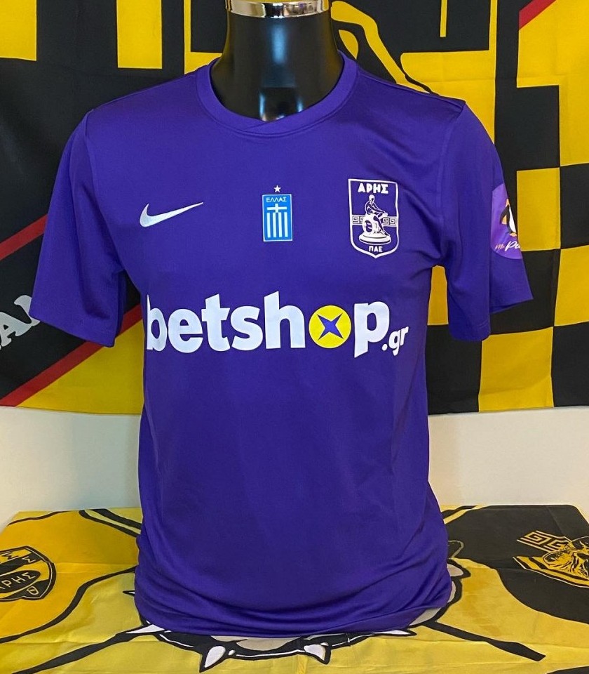 Aris Thessaloniki Third football shirt 2019 - 2020. Sponsored by betshop.gr
