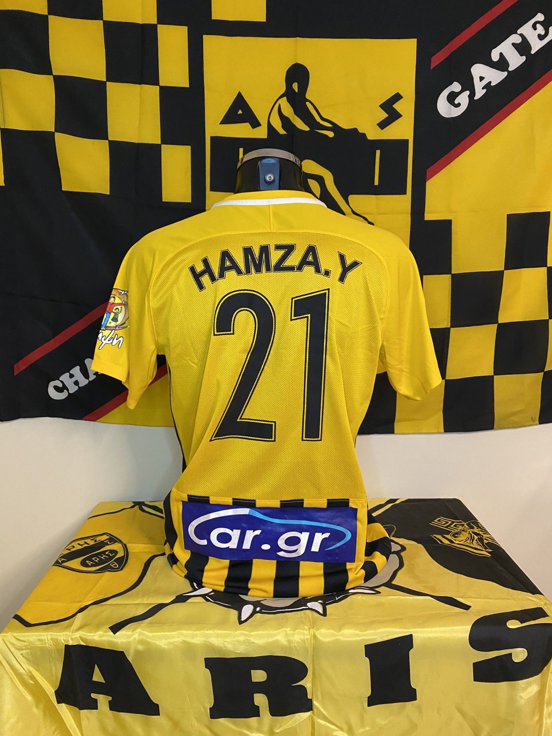 Aris Thessaloniki Home Camiseta de Fútbol 2018 - 2019. Sponsored by ...