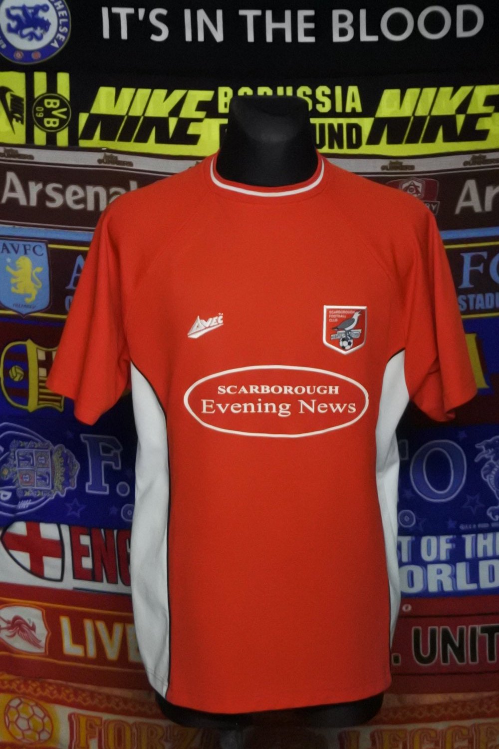 Scarborough Football Club Home football shirt 2002 - 2003. Sponsored by ...