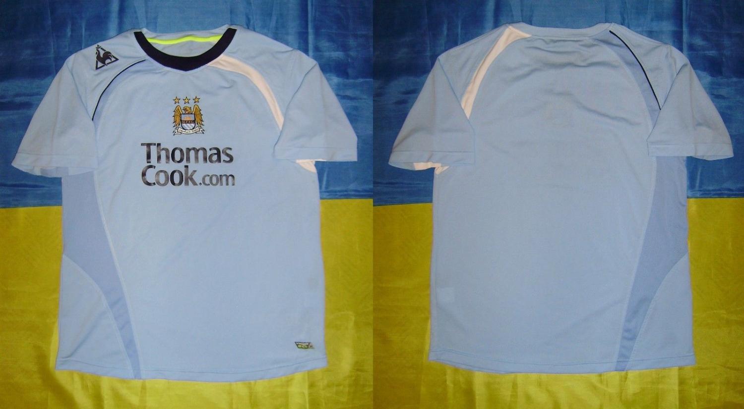 Manchester City Home football shirt 2008 - 2009. Sponsored by Thomas Cook