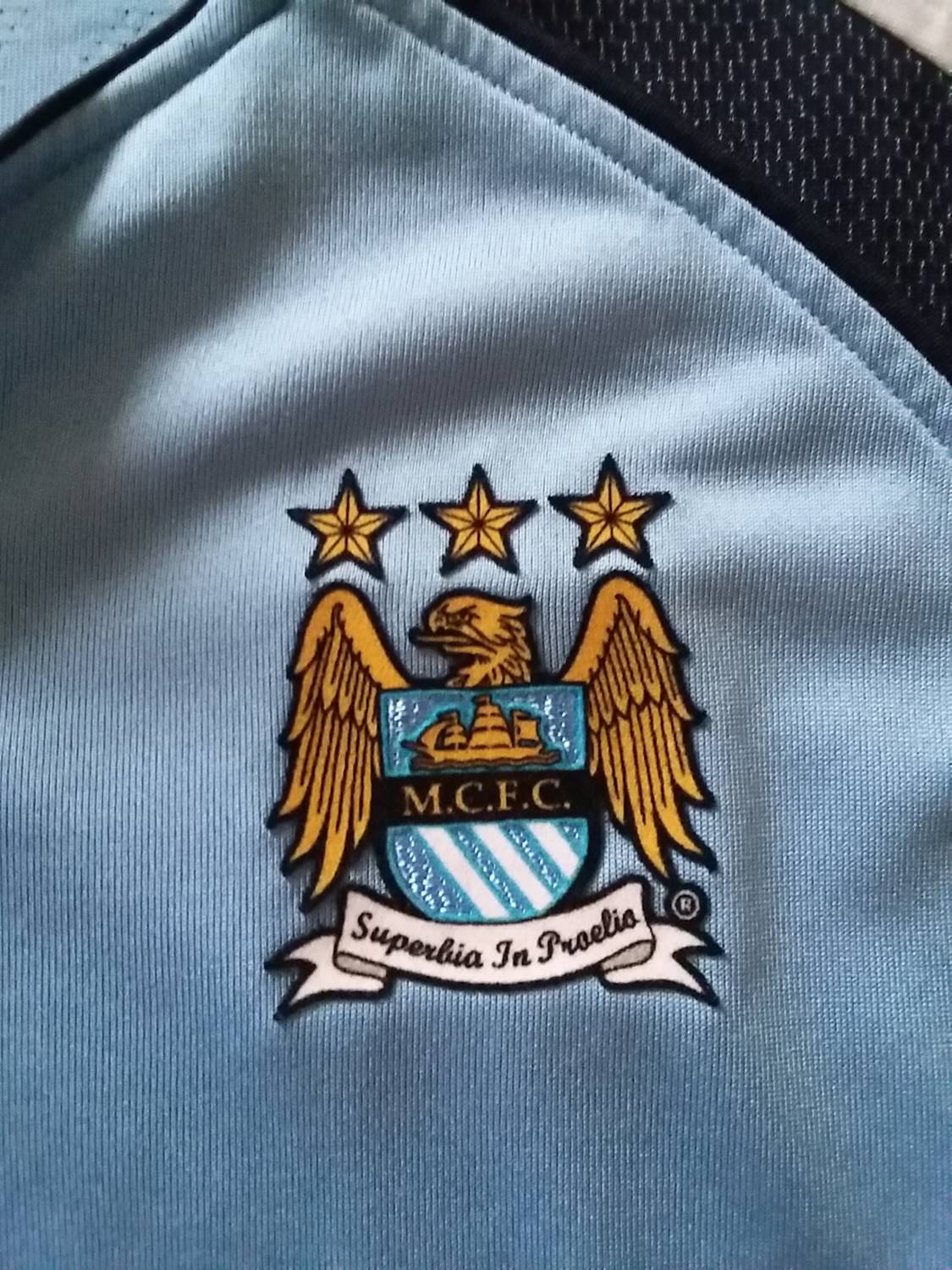 Manchester City Home football shirt 2006 - 2007. Sponsored by Thomas Cook