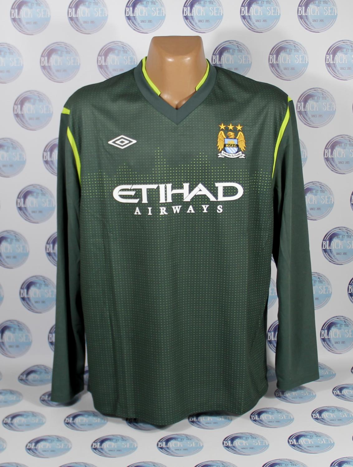 Manchester City Goalkeeper football shirt 2011 - 2012. Sponsored by Etihad