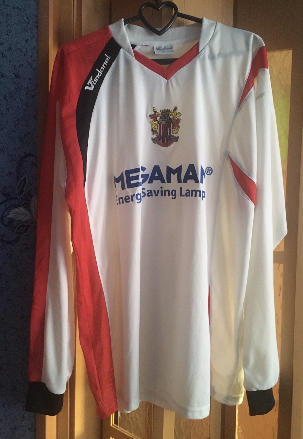 Stevenage FC Home football shirt 2008 - 2009. Sponsored by Megaman