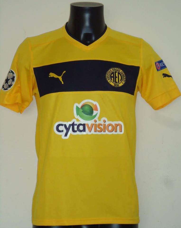 AEL Limassol Home football shirt 2012 - 2013. Sponsored by Cytavision