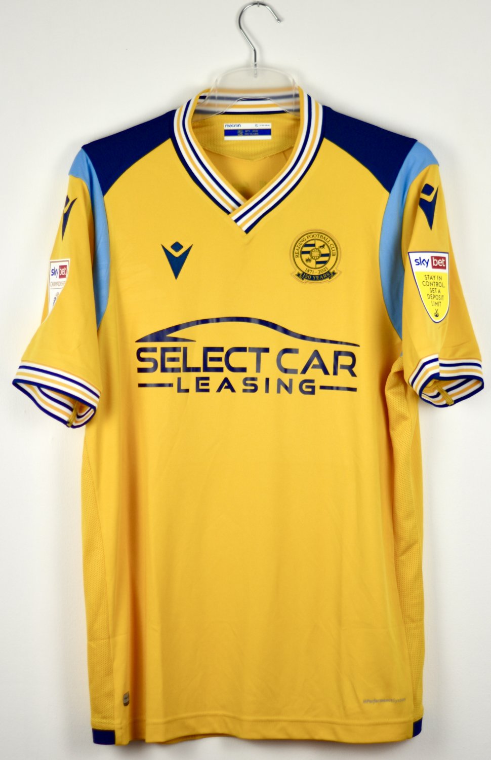 Reading Away football shirt 2021 - 2022. Sponsored by Select Car Leasing