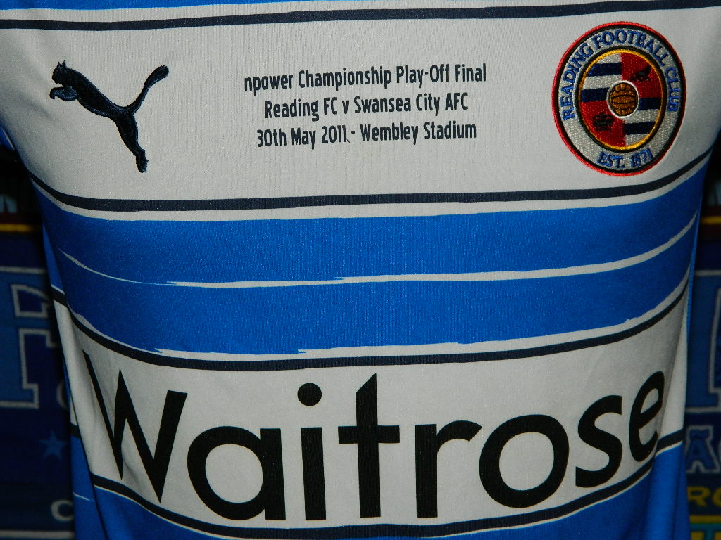 Reading Home football shirt 2010 - 2011. Sponsored by Waitrose