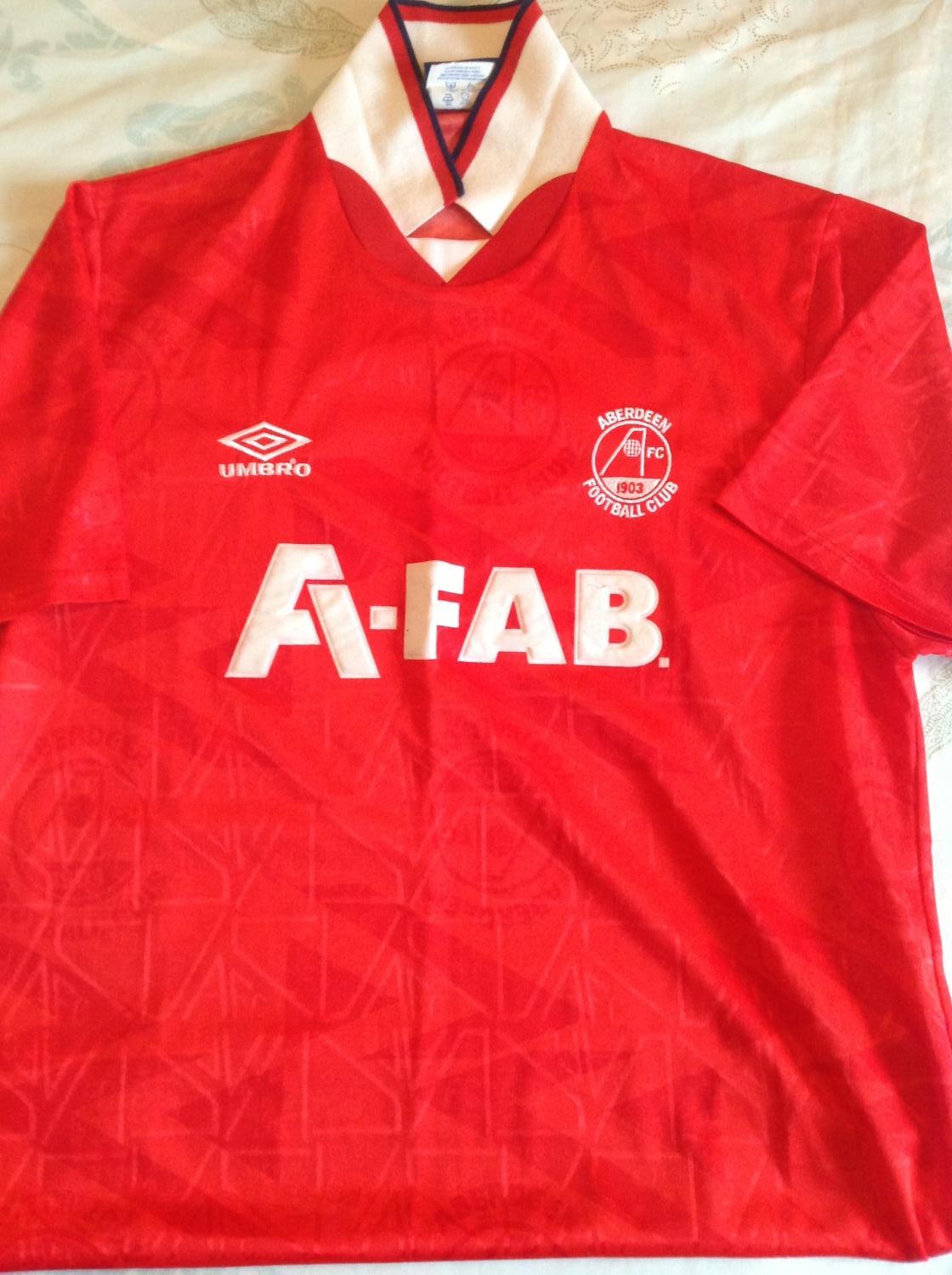 Aberdeen Home Camiseta de Fútbol 1993 - 1994. Sponsored by A-Fab