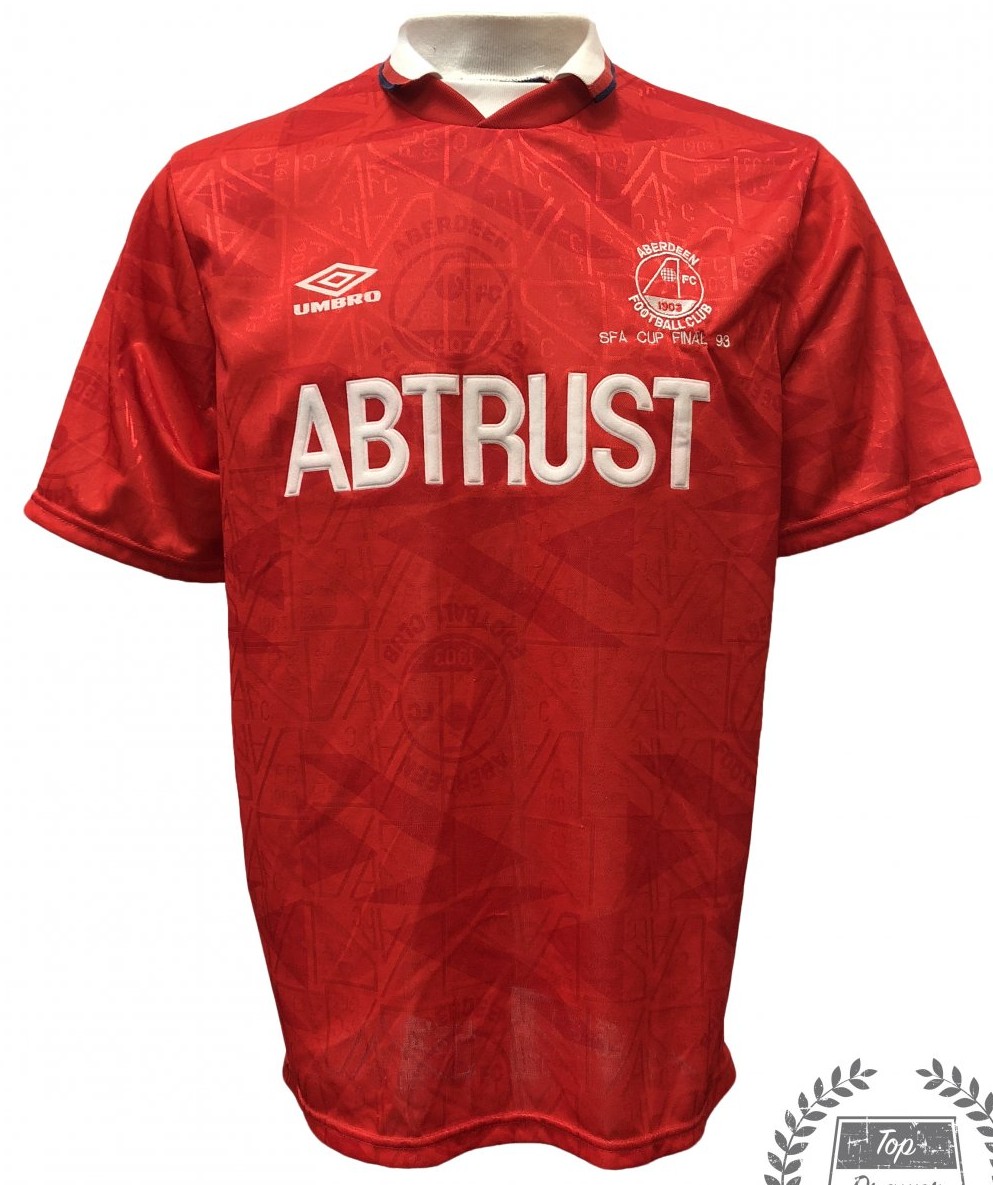 Aberdeen Home football shirt 1992 - 1993. Sponsored by ABTrust