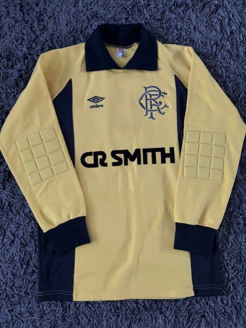 Rangers Goalkeeper football shirt 1985 - 1986. Sponsored by CR Smith