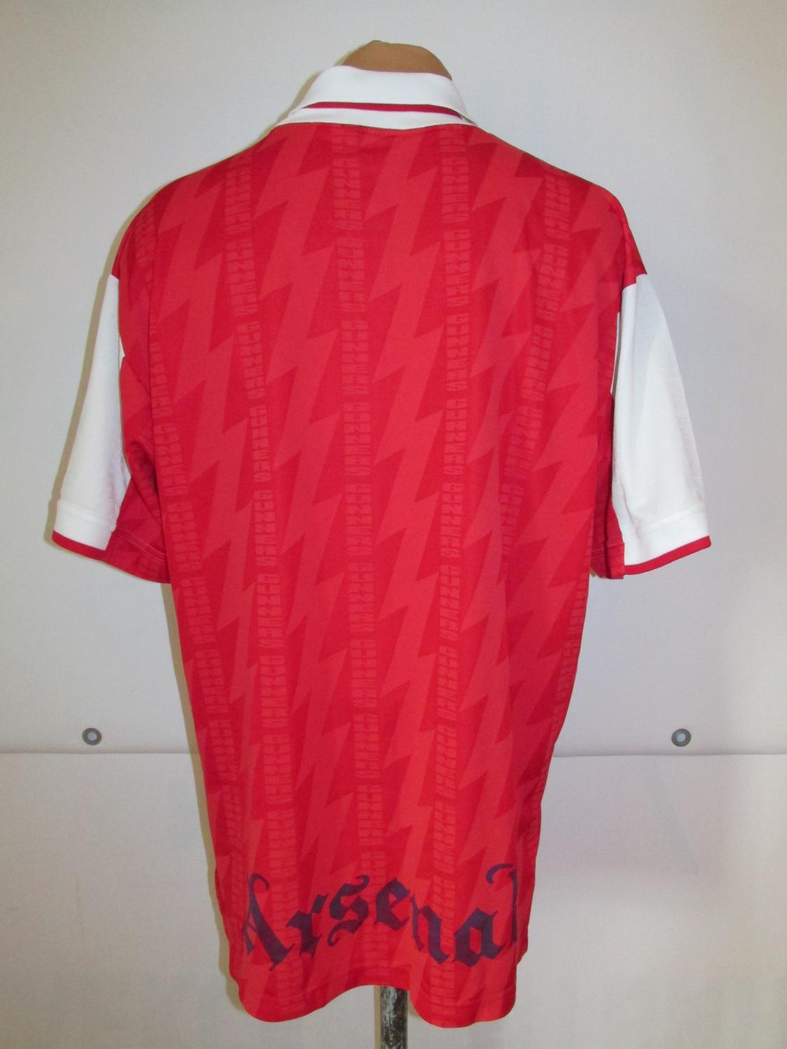 Arsenal Home football shirt 1995 - 1996. Sponsored by JVC