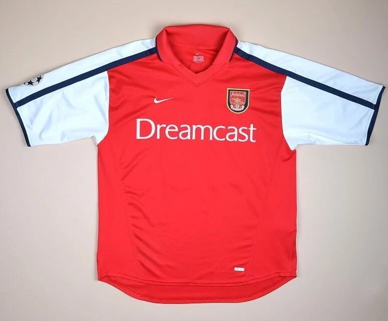 Arsenal Home football shirt 2000 - 2002. Sponsored by Dreamcast