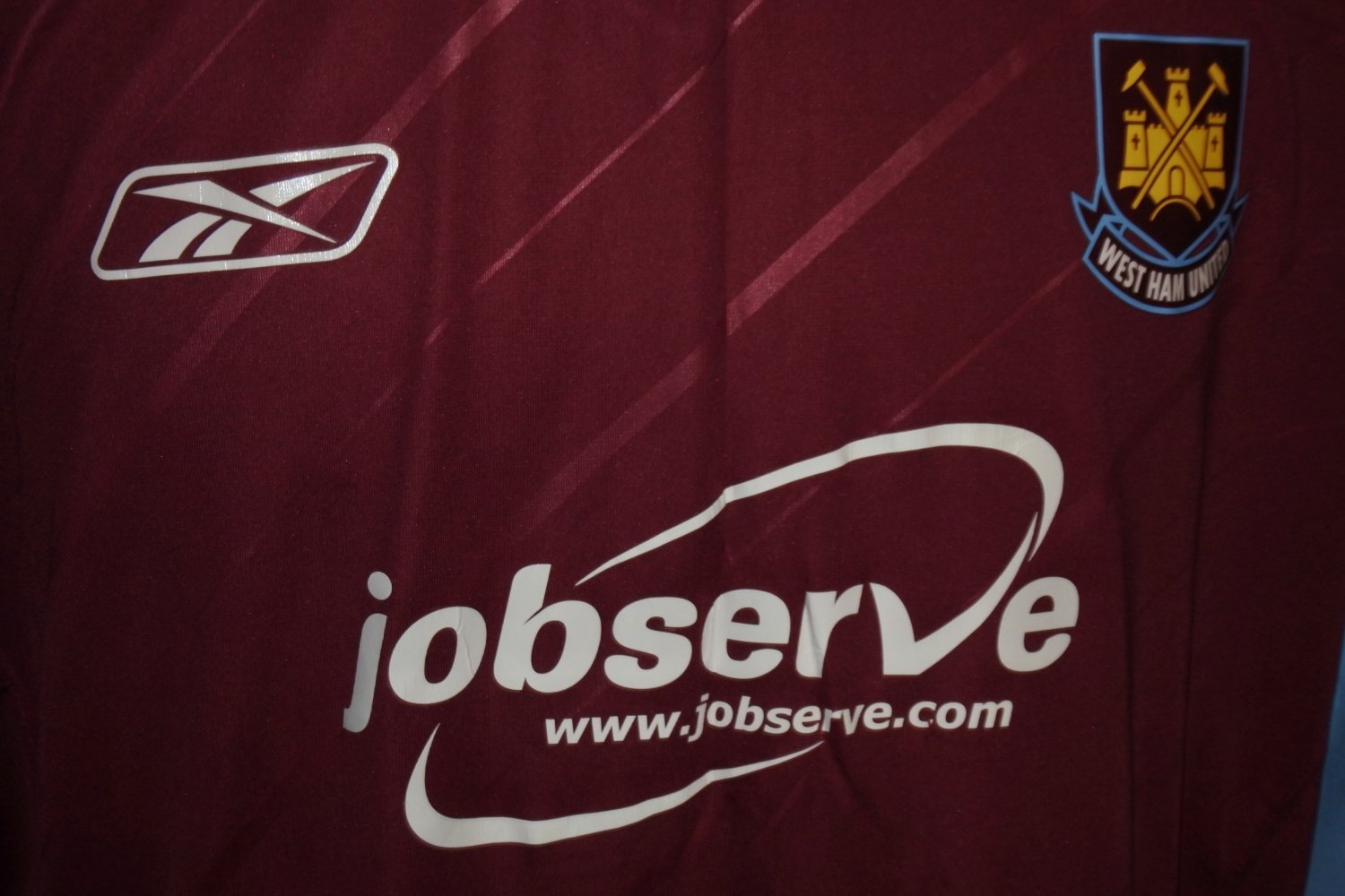 West Ham United Home football shirt 2005 - 2007. Sponsored by Jobserve
