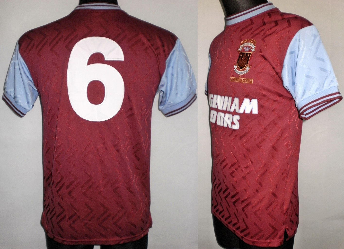 West Ham United Retro Replicas Camiseta de Fútbol 1994. Sponsored by ...