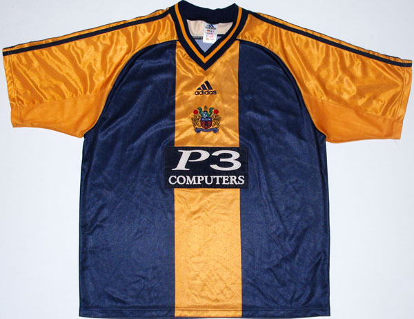 Burnley Away football shirt 1998 - 1999. Sponsored by P3 Computers