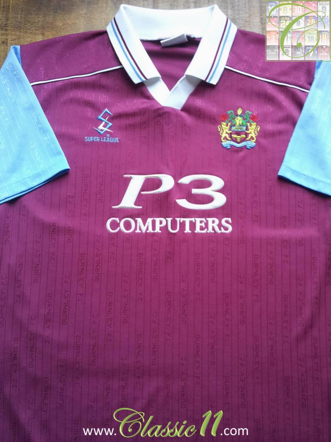 Burnley Home football shirt 1999 - 2000. Sponsored by P3 Computers