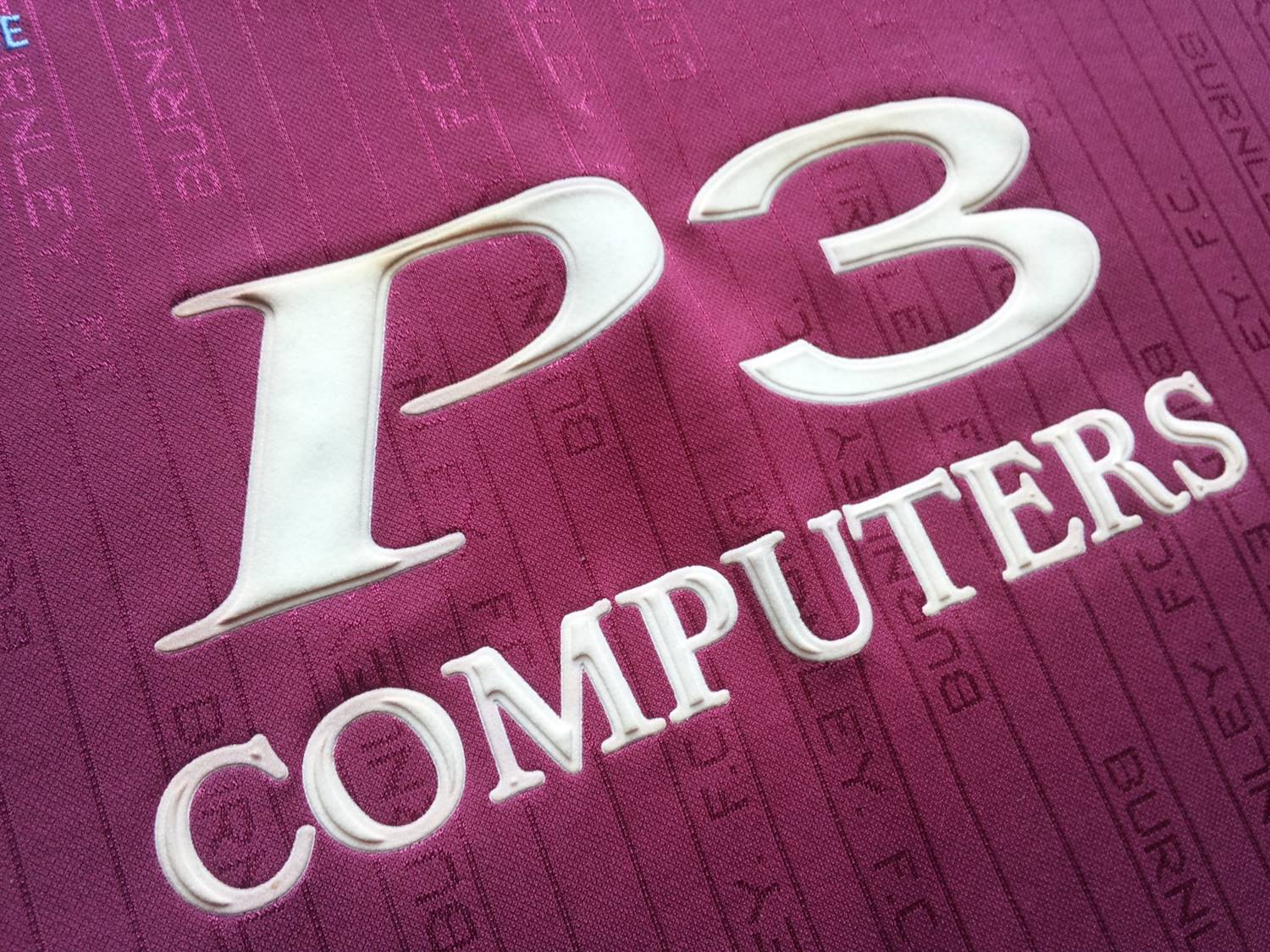 Burnley Home football shirt 1999 - 2000. Sponsored by P3 Computers