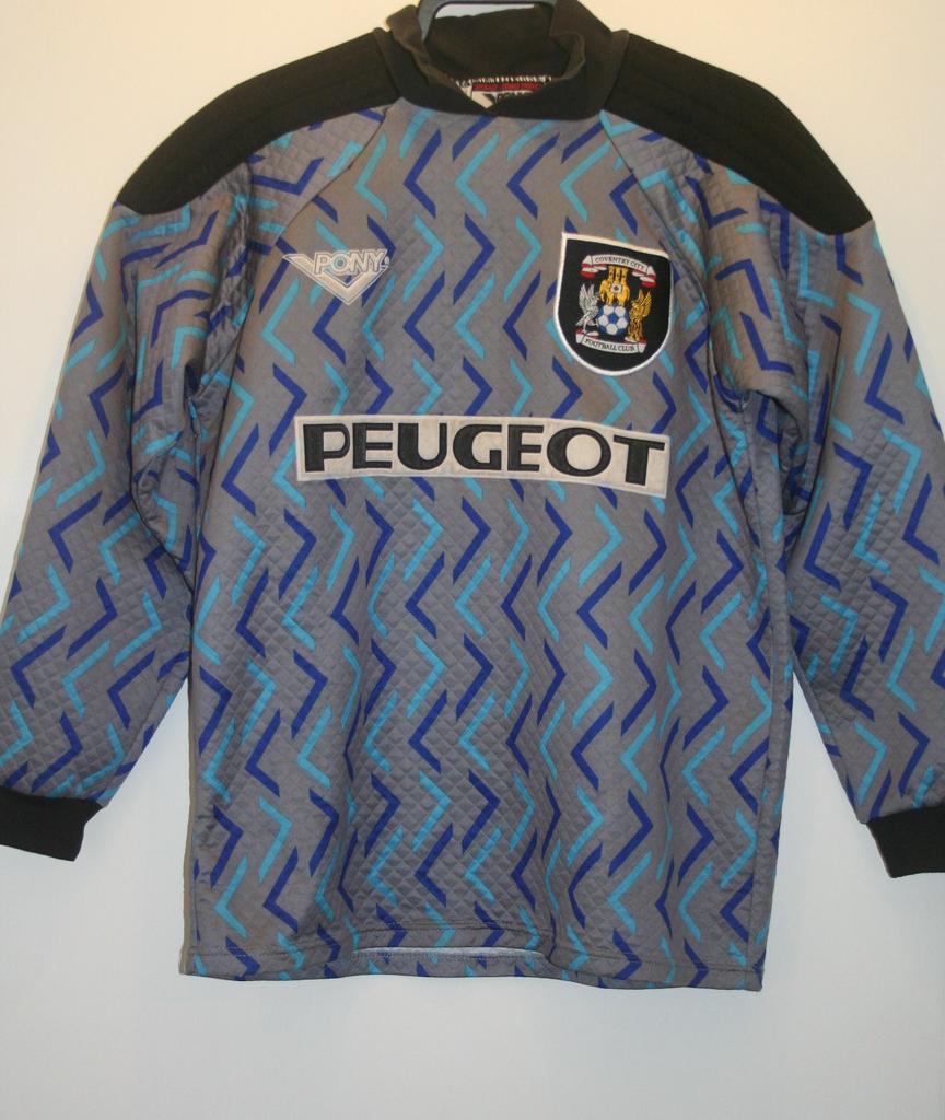Coventry City Goalkeeper football shirt 1994 - 1995. Sponsored by Peugeot