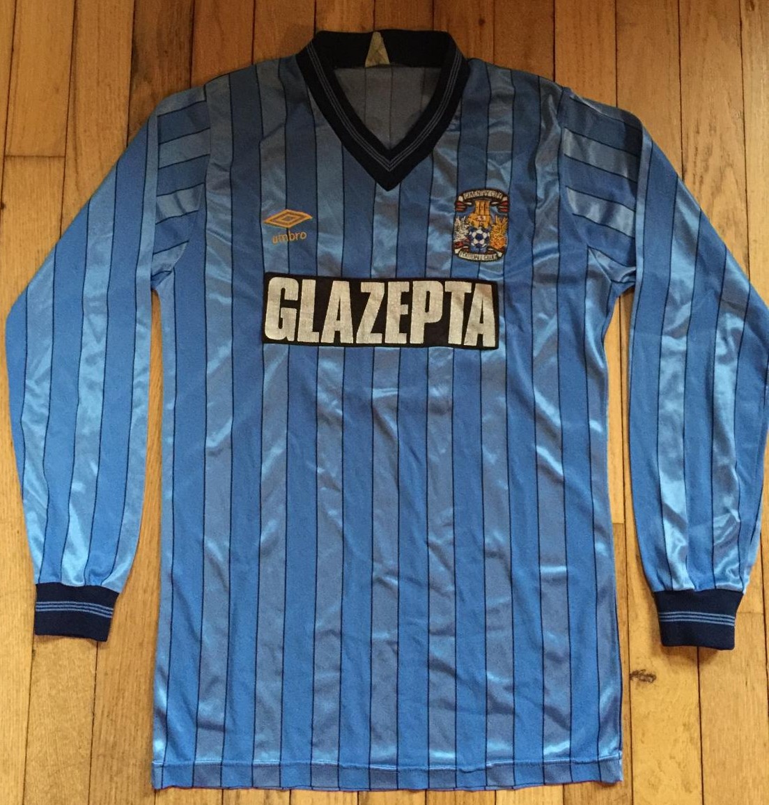 Coventry City Home football shirt 1984 - 1985. Sponsored by Glazepta