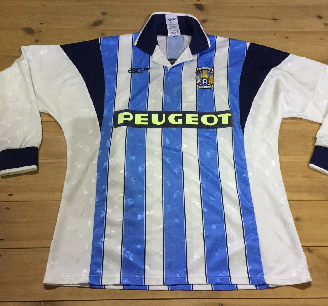 Coventry City Home football shirt 1991 - 1992. Sponsored by Peugeot