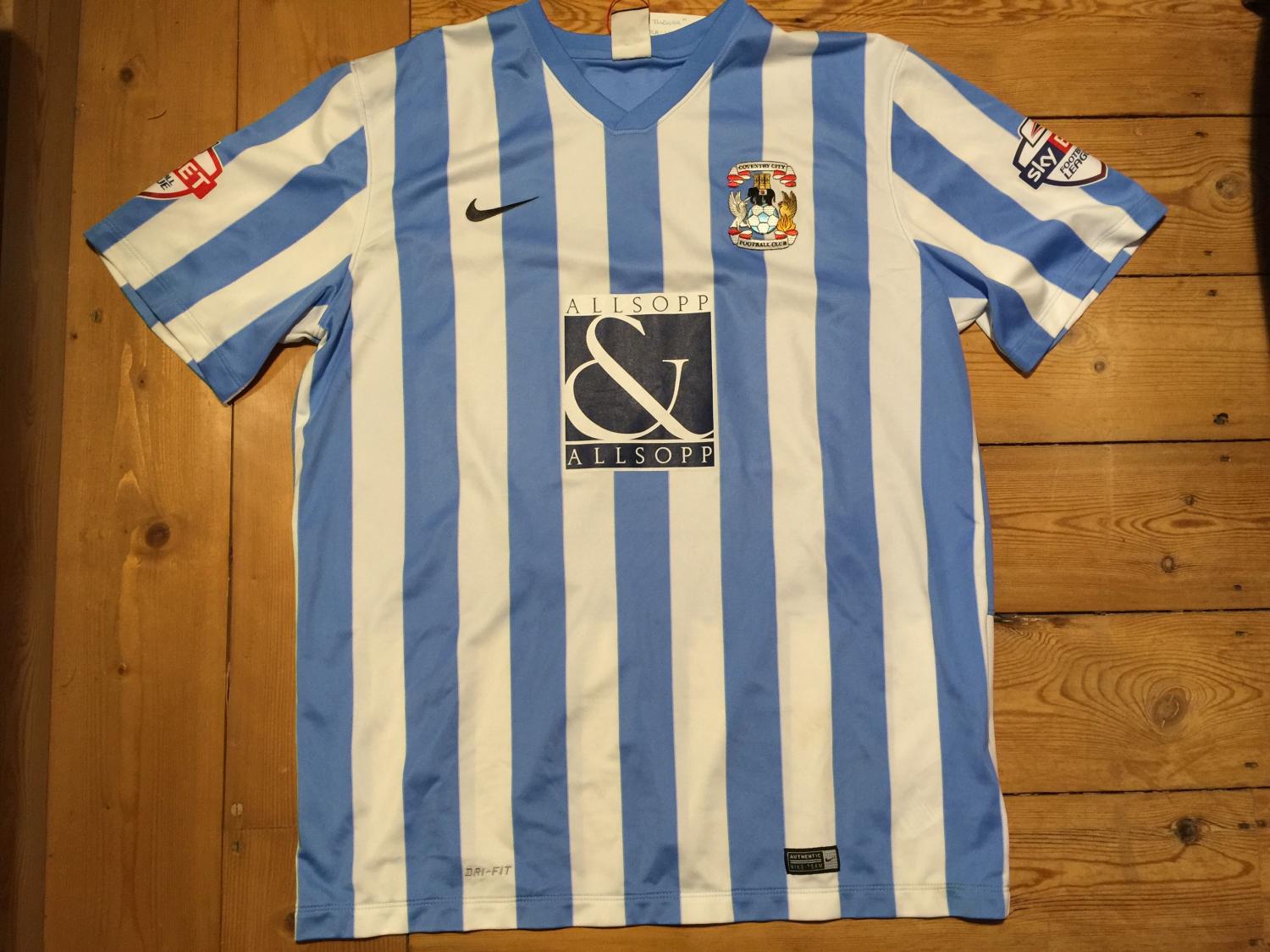Coventry City Home football shirt 2015 - 2016. Sponsored by Allsopp ...