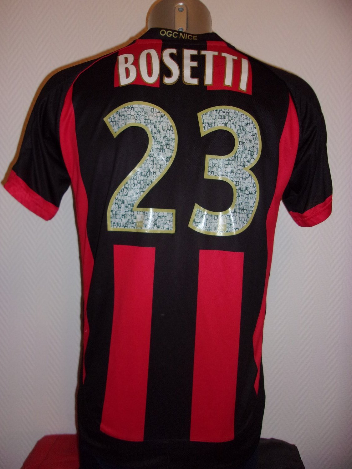 OGC Nice Home football shirt 2013 - 2014. Sponsored by Mutuelles du Soleil