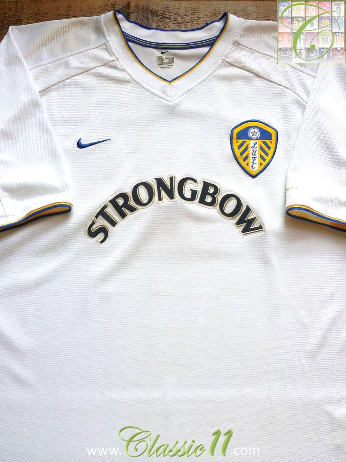 Leeds United Home football shirt 2000 - 2002. Sponsored by Strongbow