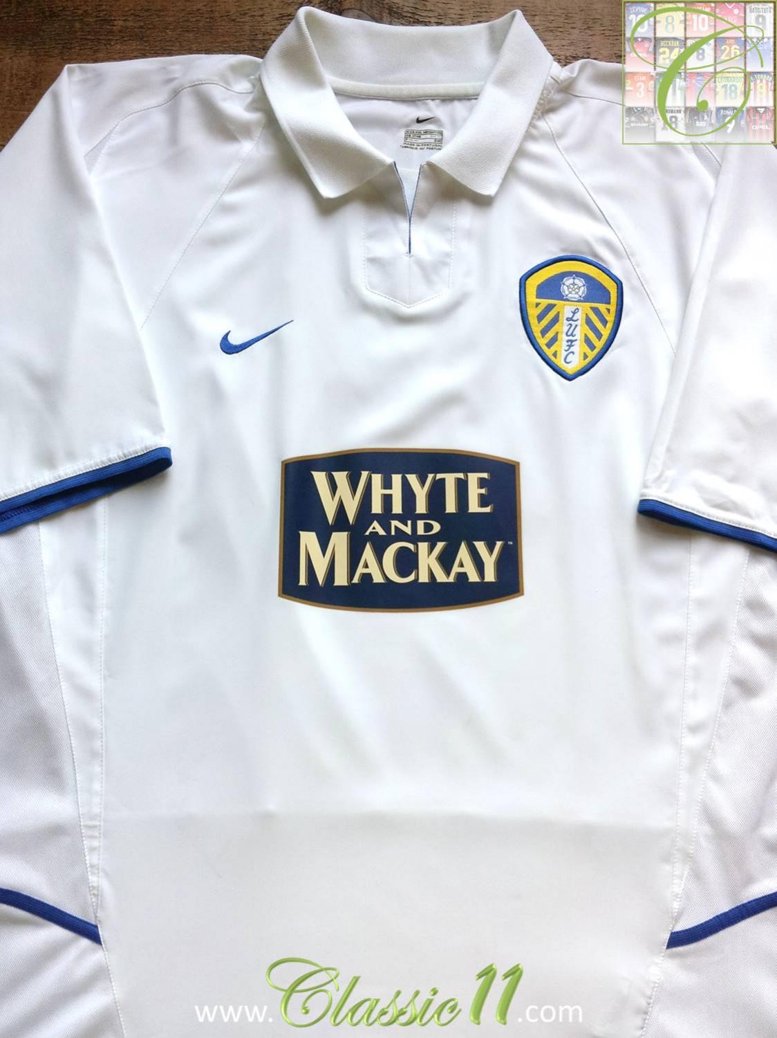 Leeds United Home football shirt 2003 - 2004. Sponsored by Whyte & Mackay