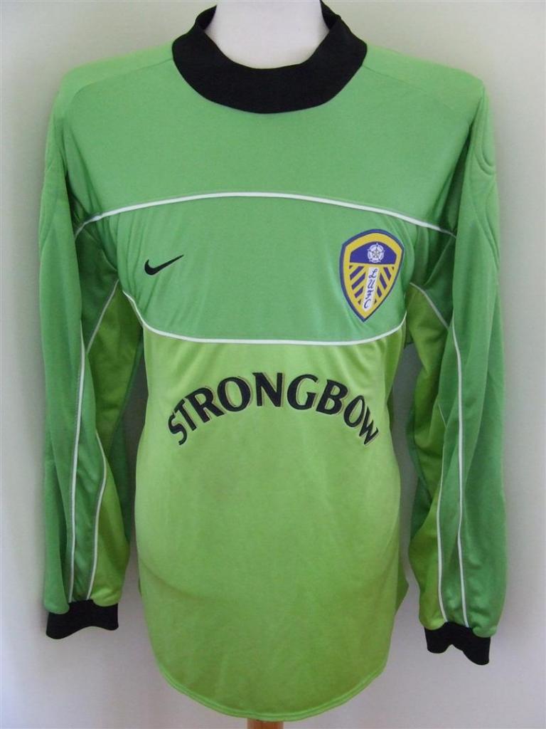 Leeds United Goalkeeper football shirt 2001 - 2002. Sponsored by Strongbow