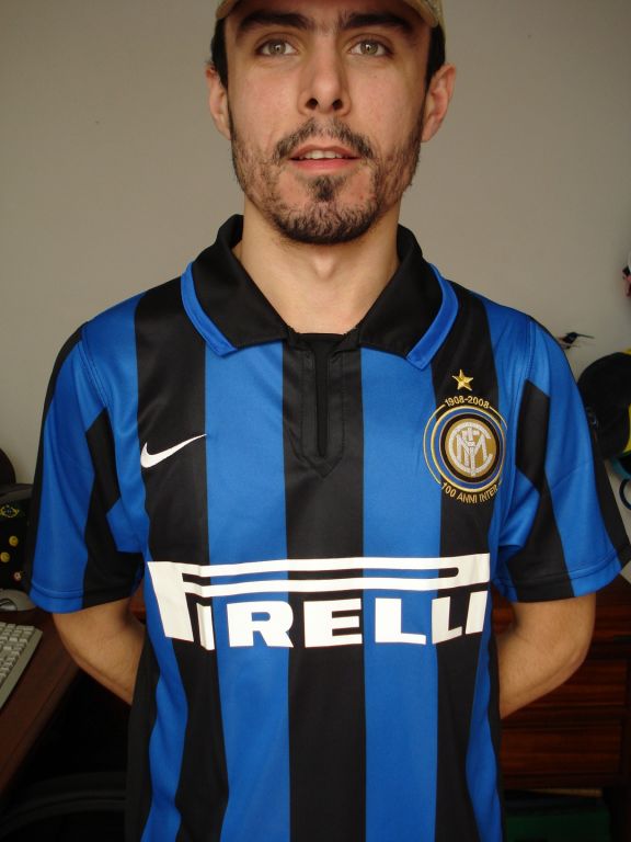 Internazionale Home maglia di calcio 2007 - 2008. Sponsored by Pirelli