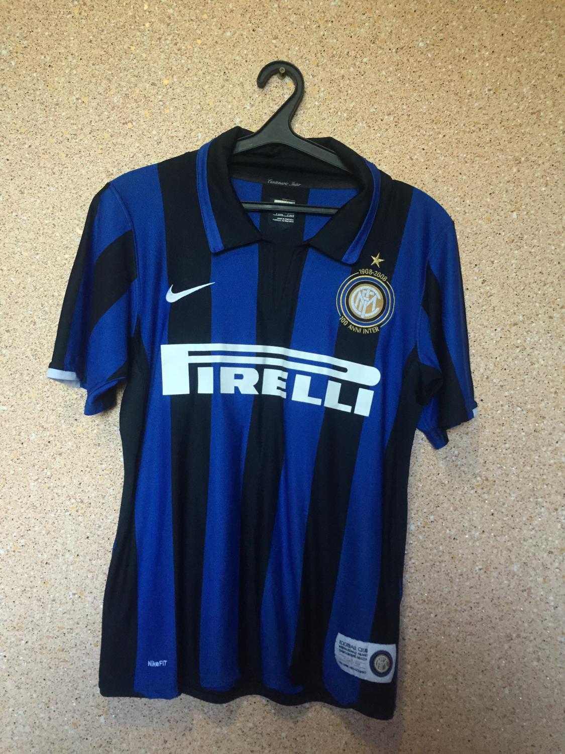 Internazionale Home maglia di calcio 2007 - 2008. Sponsored by Pirelli