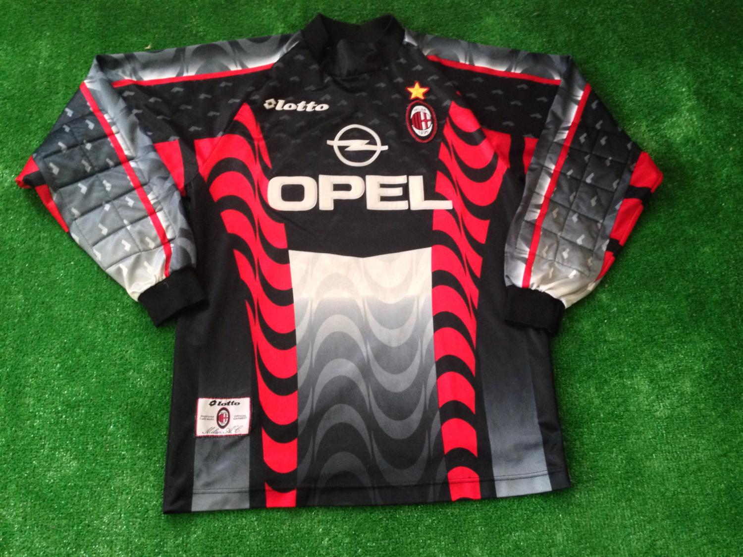 AC Milan Portero Camiseta de Fútbol 1997 - 1998. Sponsored by Opel