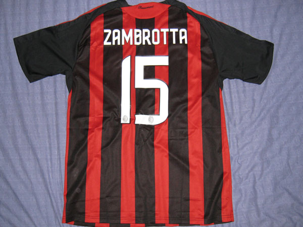 AC Milan Home Camiseta de Fútbol 2008 - 2009. Sponsored by Bwin