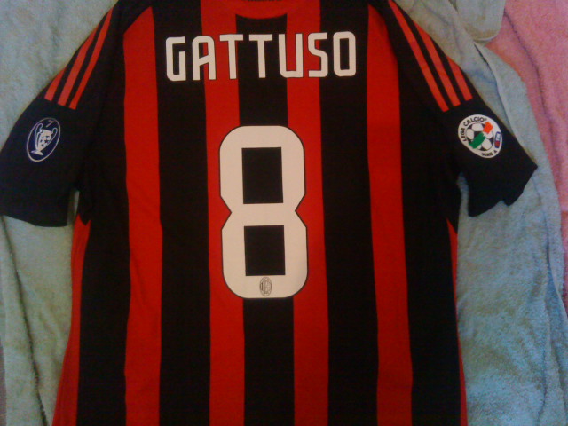 AC Milan Home Camiseta de Fútbol 2008 - 2009. Sponsored by Bwin