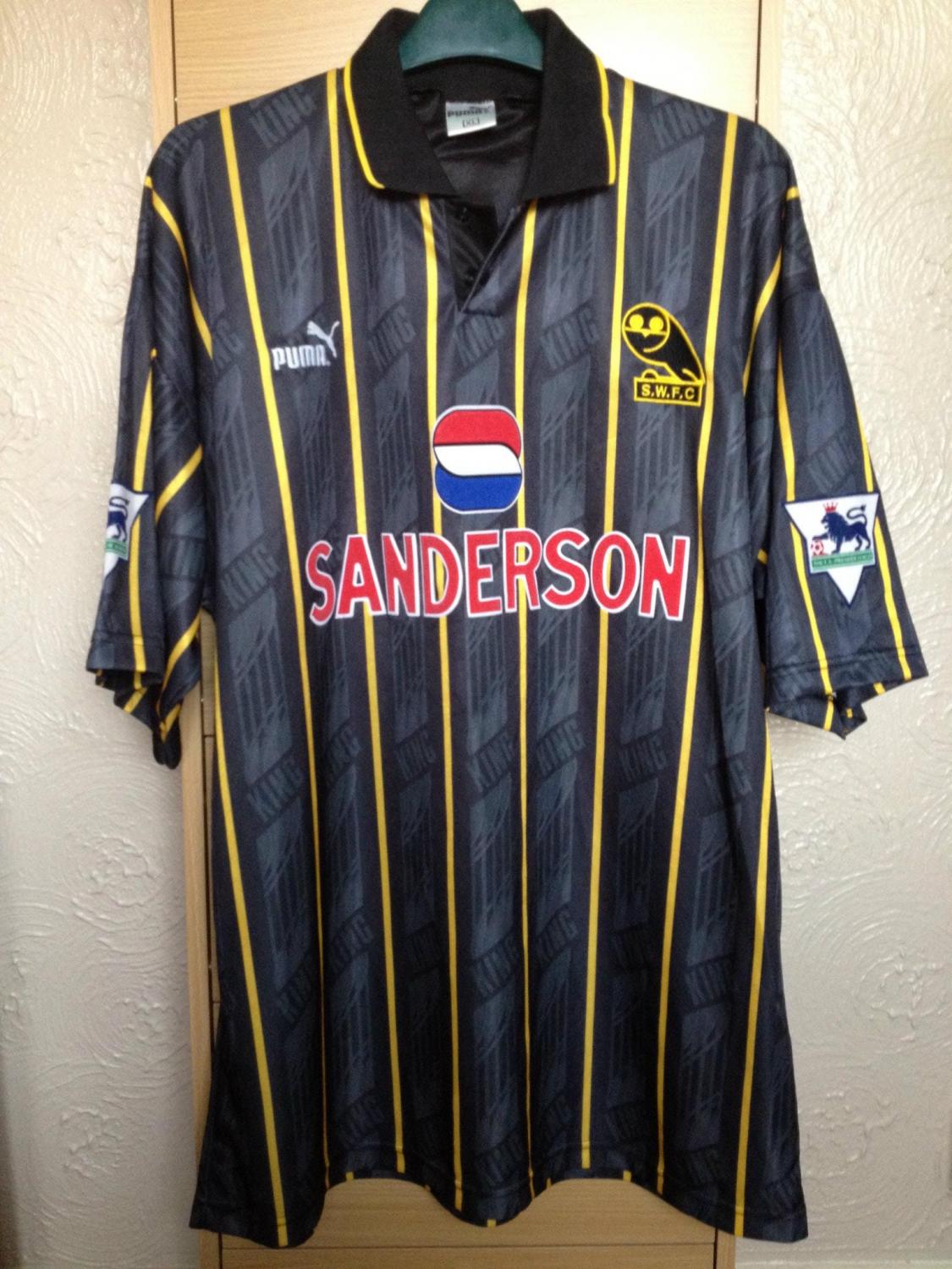 Sheffield Wednesday Away football shirt 1993 - 1995. Sponsored by Sanderson