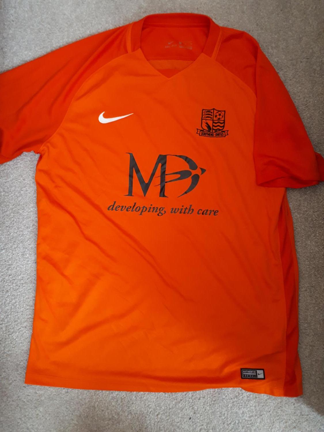 Southend United Away football shirt 2017. Sponsored by MD
