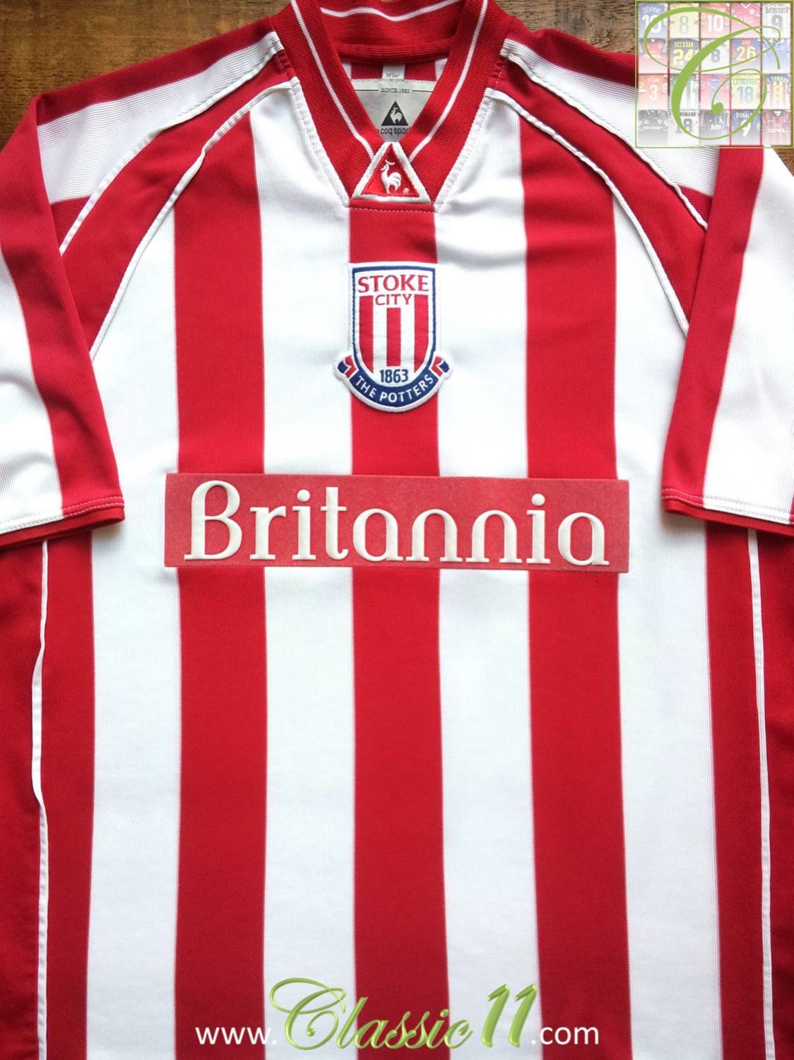Stoke City Home football shirt 2001 - 2003. Sponsored by Britannia