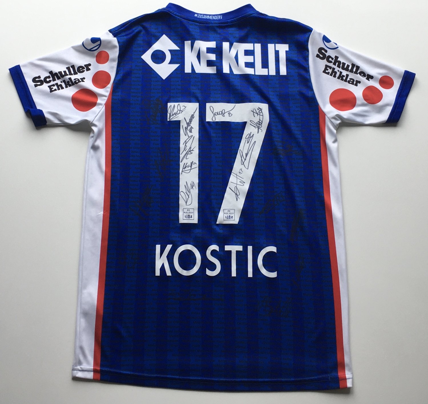 FC Blau-Weiss Linz Home football shirt 2019 - 2020. Sponsored by Voest Linz
