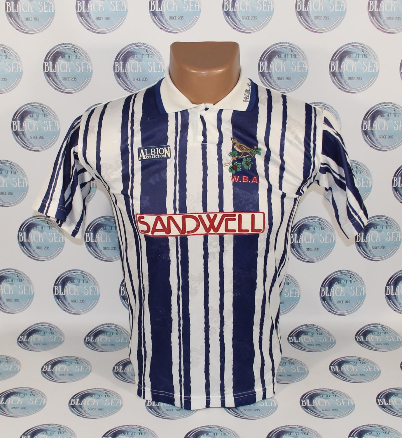 West Bromwich Albion Home football shirt 1992 - 1993. Sponsored by Sandwell
