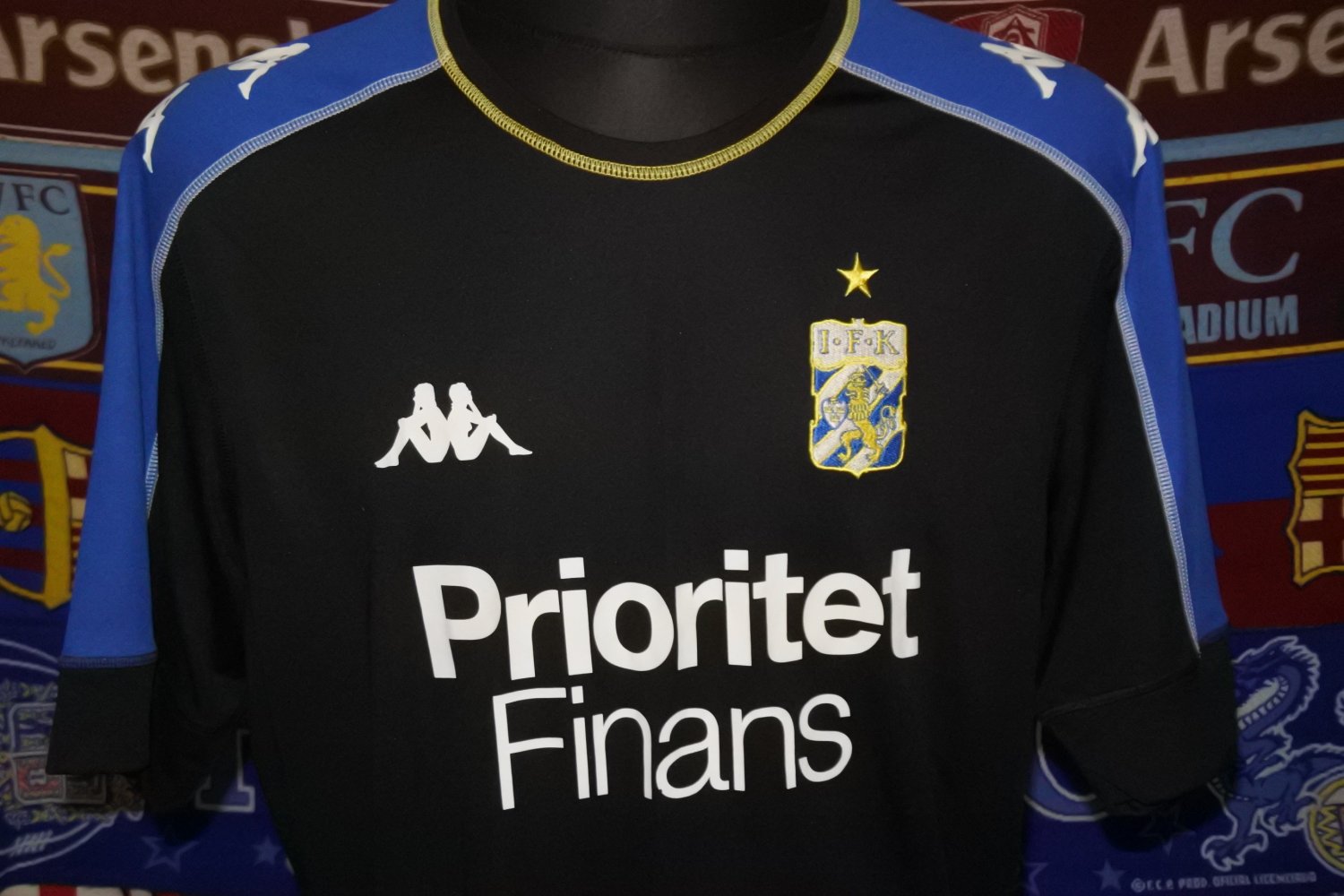 IFK Goteborg Away football shirt 2017 - 2018. Sponsored by Prioritet Finans