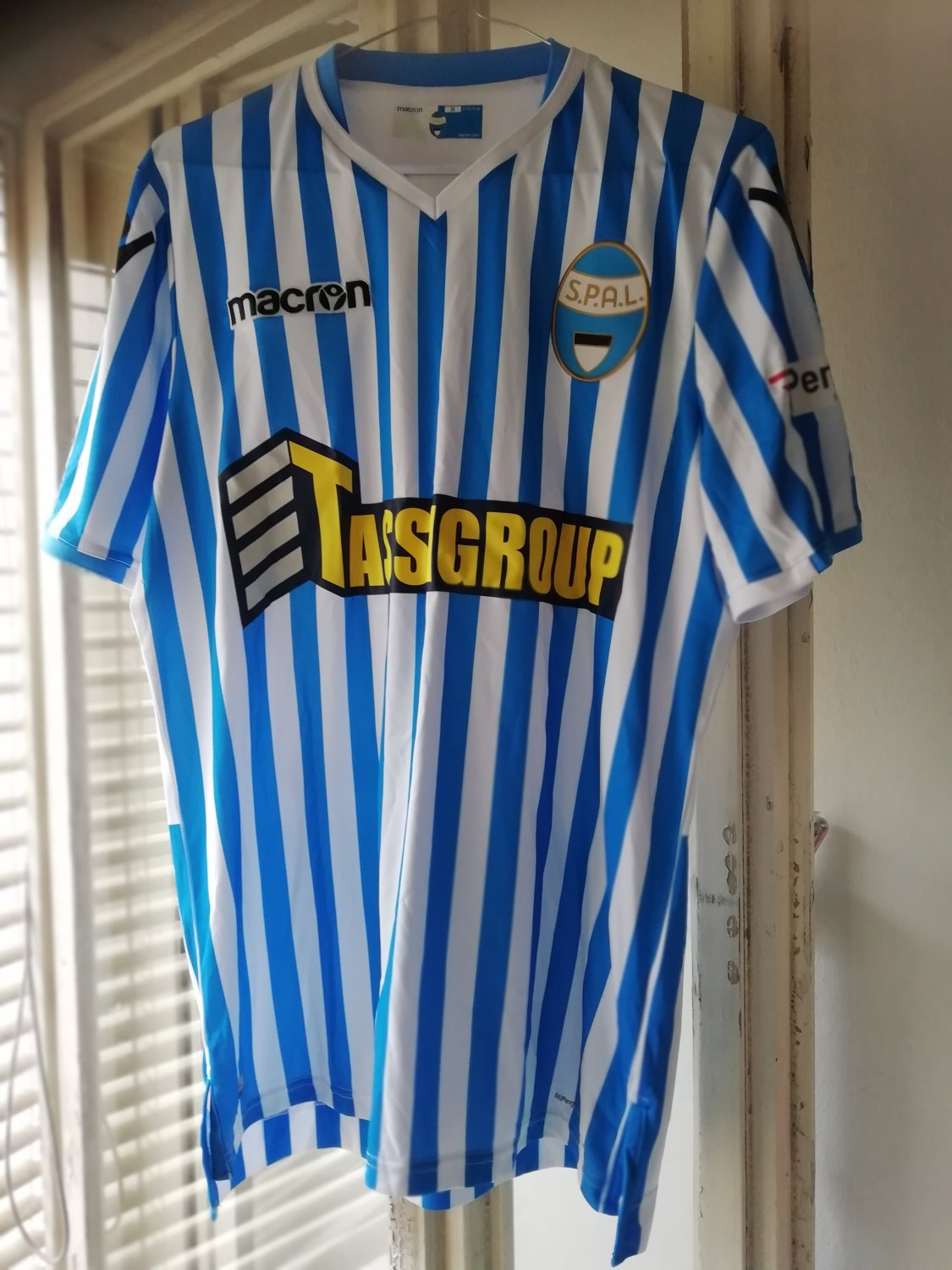 SPAL 1907 Home football shirt 2018 - 2019. Sponsored by Assigroup