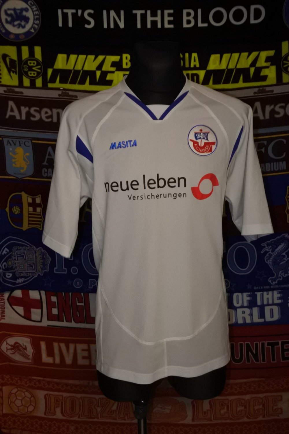 Hansa Rostock Away football shirt 2006 - 2007. Sponsored by Neue Leben