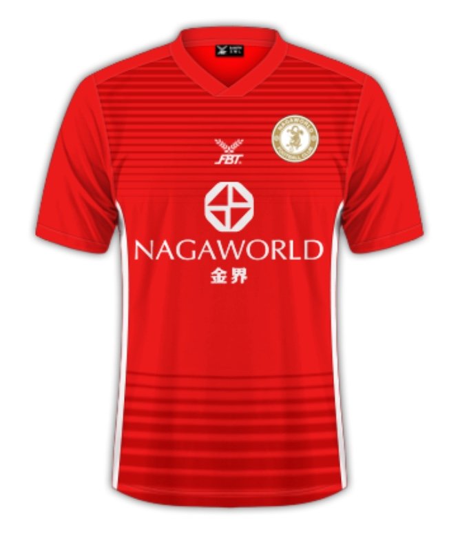 NagaWorld FC Away football shirt 2020. Sponsored by Nagaworld