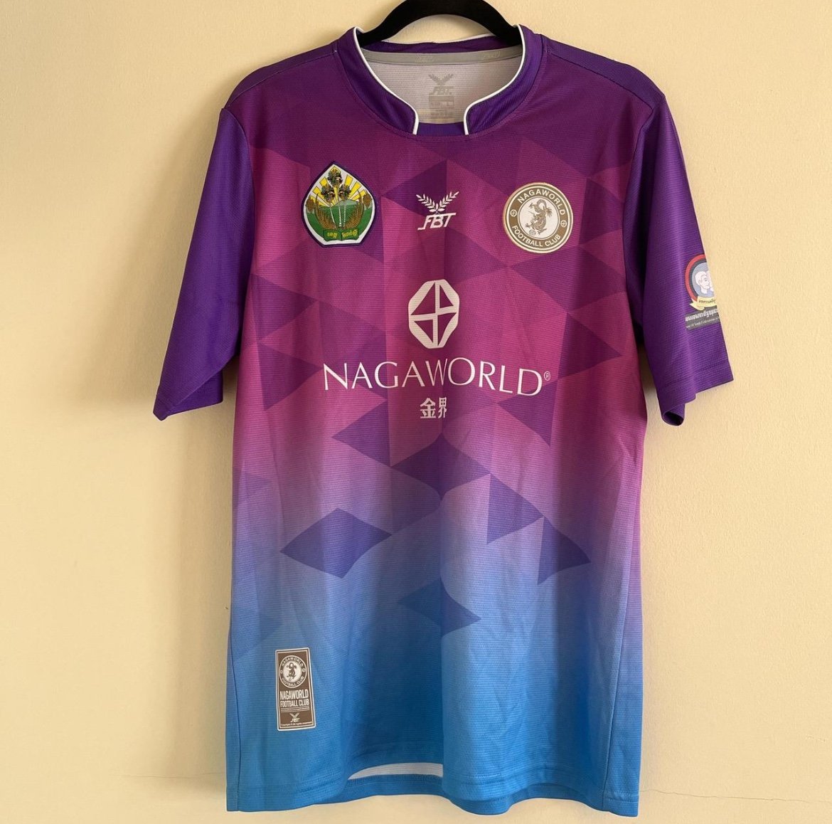 NagaWorld FC Home football shirt 2018. Sponsored by Nagaworld