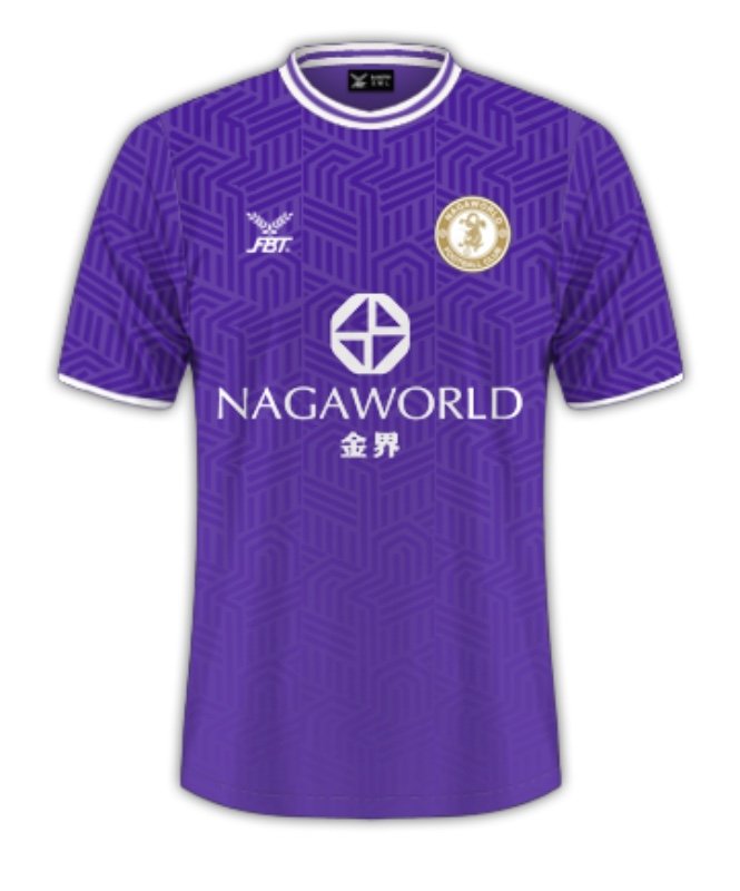 NagaWorld FC Home football shirt 2020. Sponsored by Nagaworld